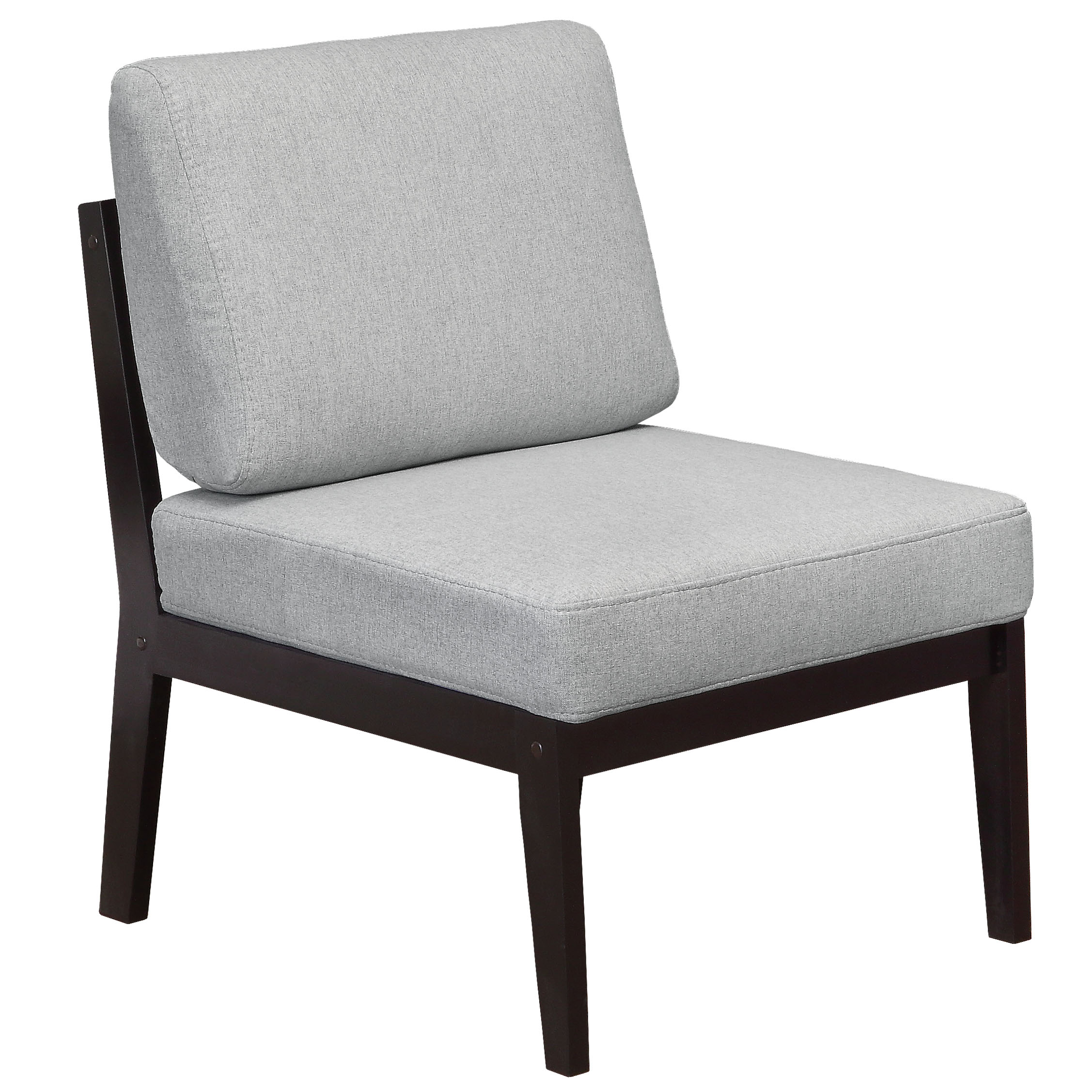 Кресло Мебелик Массив мягкое ткань серый, каркас венге