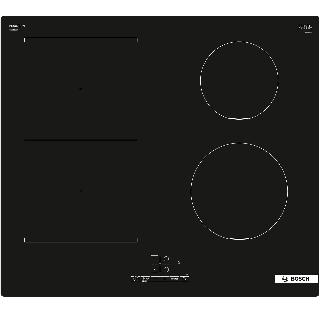 Встраиваемая варочная панель индукционная Bosch PVS611BB6E черный