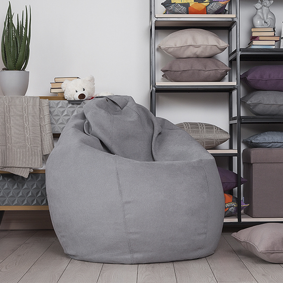 Кресло-мешок Delicatex Лима, размер XL, серый