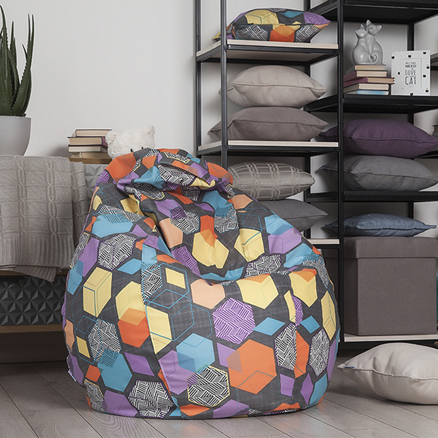 Кресло-мешок Delicatex Лима, размер XL, многоцветный
