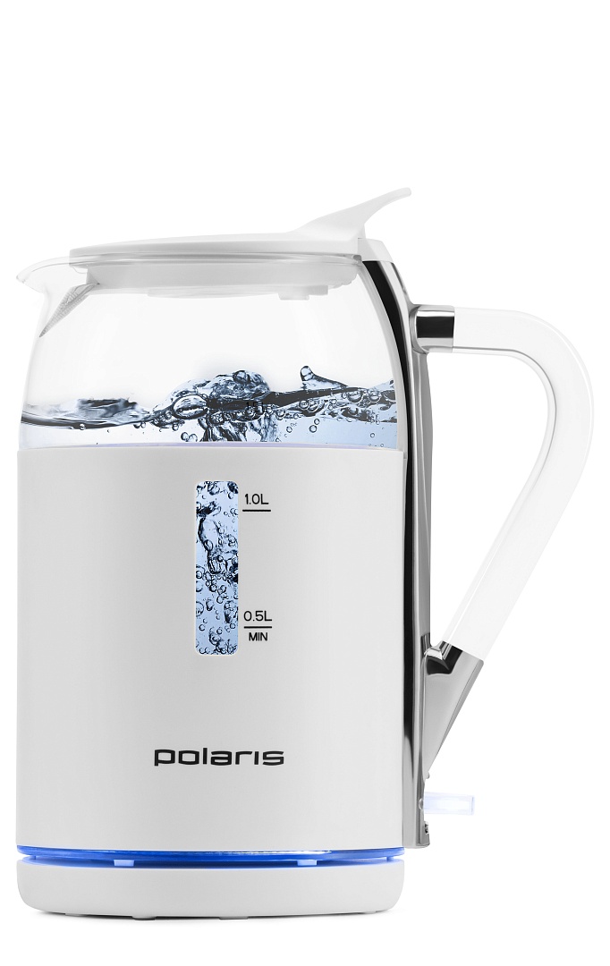 Чайник электрический Polaris PWK 1563CGL 1.5 л белый, прозрачный