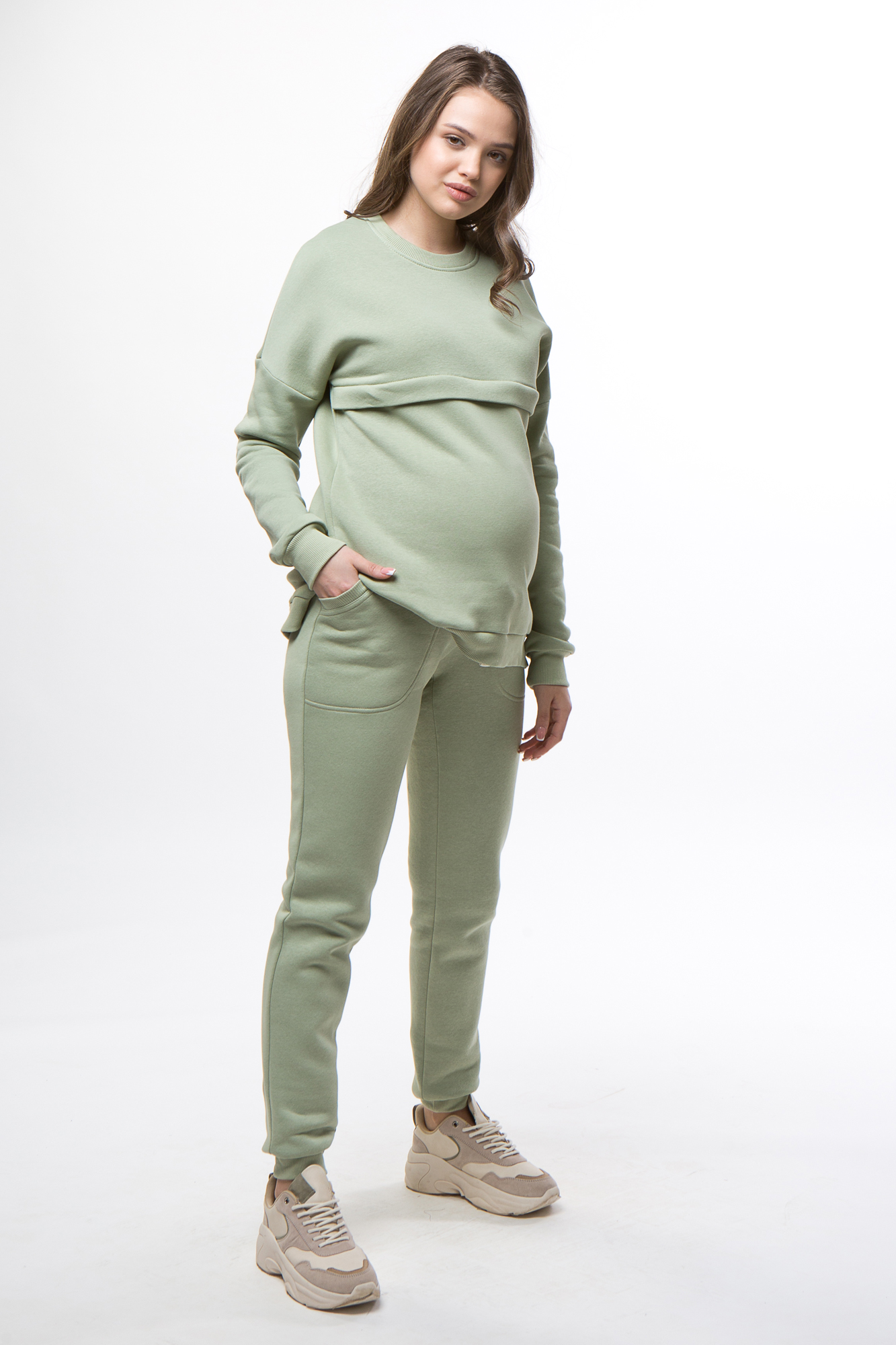 Костюм для беременных женский Magica bellezza 0156а зеленый 50 RU