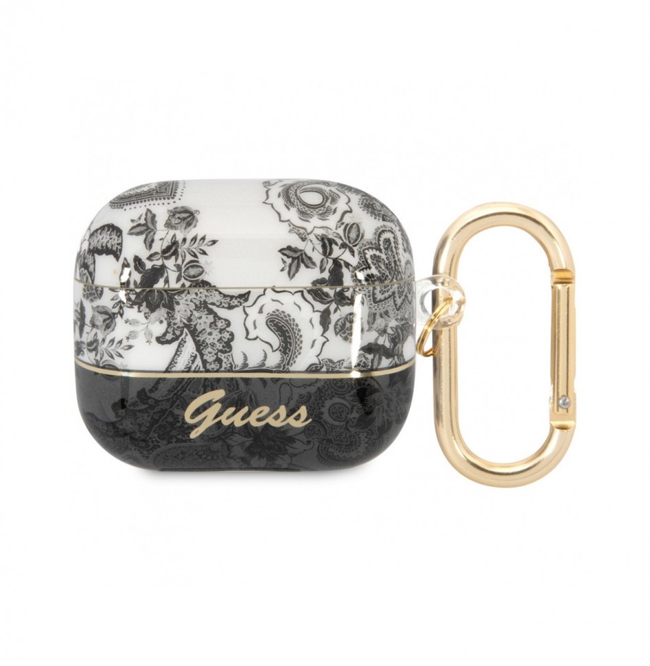 Чехол с карабином Guess TPU Toile de Jouy для AirPods 3, Серый (GUA3HGPLHG)