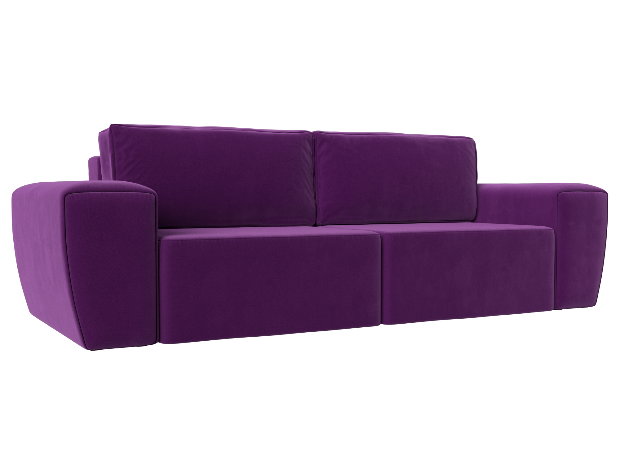 Прямой диван Беккер микровельвет фиолетовый