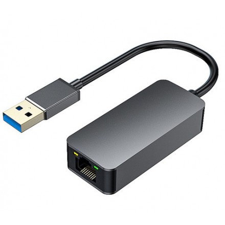 Сетевая карта RJ-45 KS-is KS-714 USB3.0 на LAN Ethernet кабель адаптер RTL8156 - чёрный