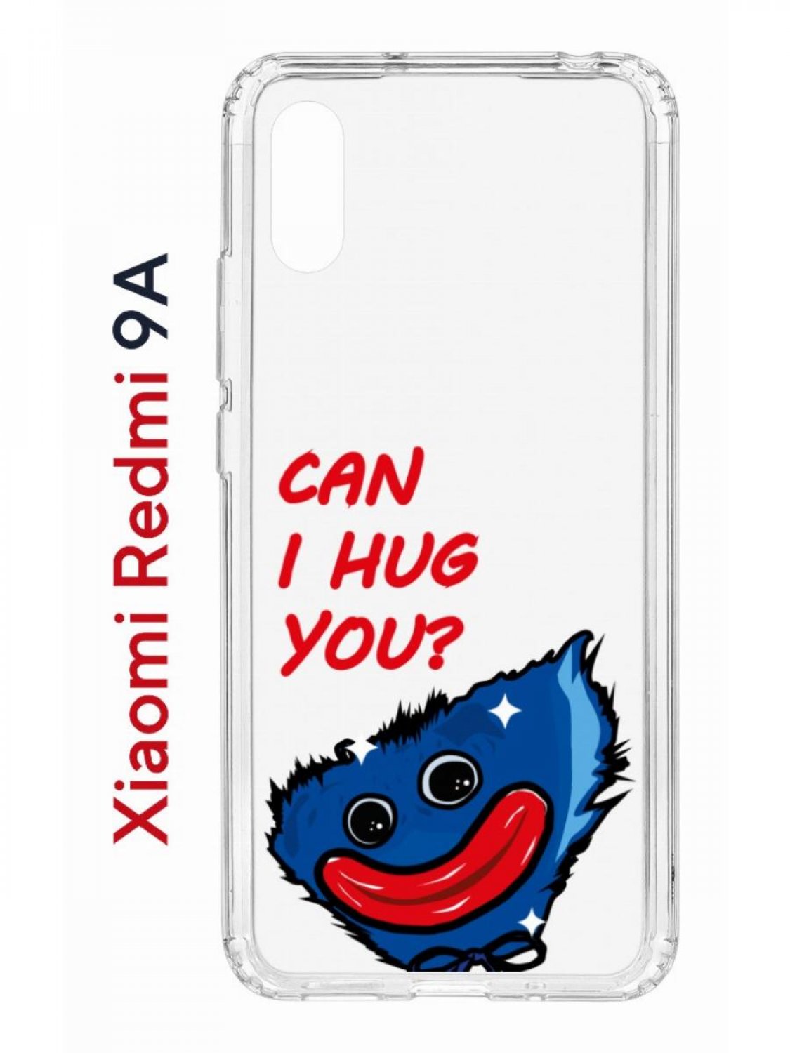 Чехол на Redmi 9A Kruche Print CAN I HUG YOU,противоударный бампер,с защитой камеры