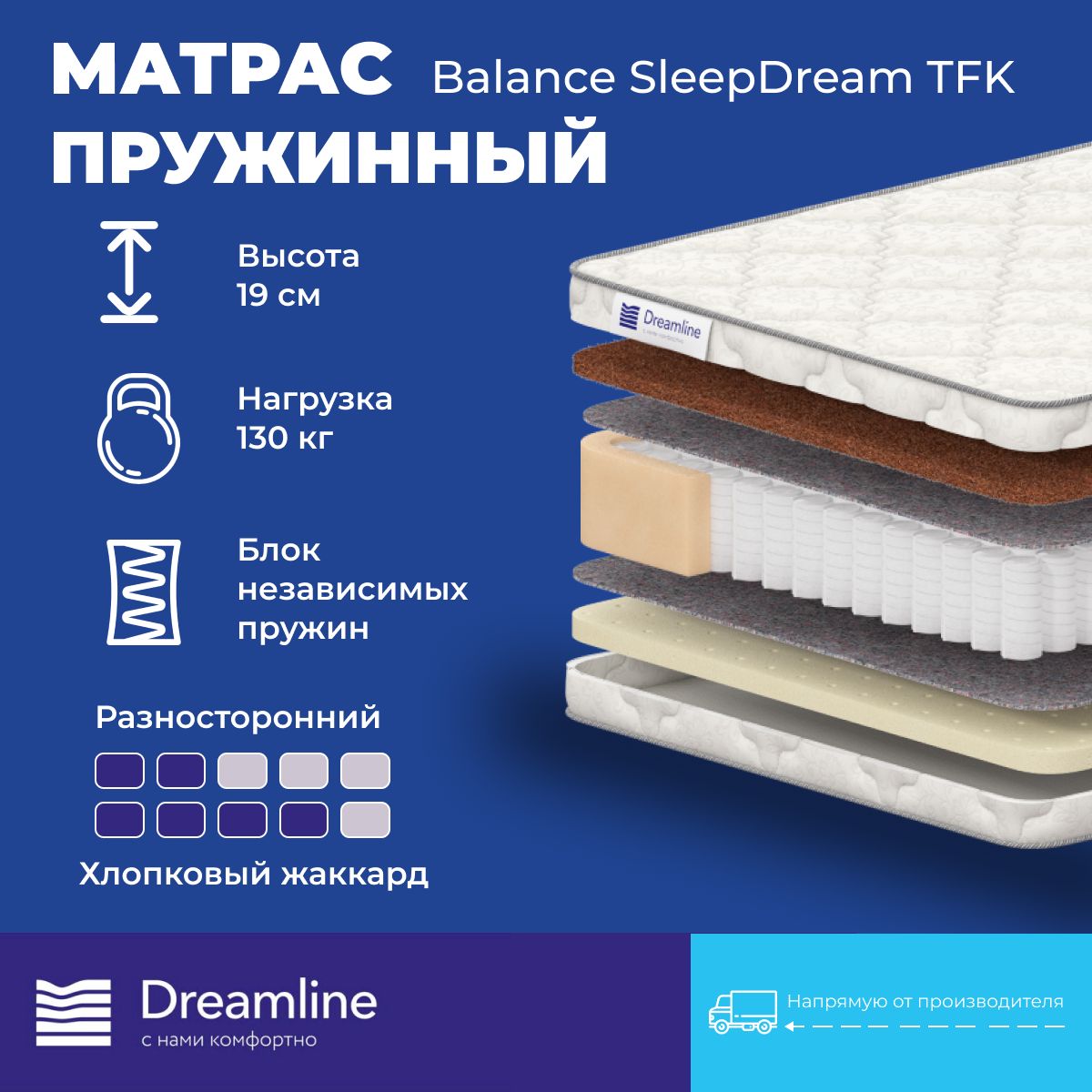 Матрас Dreamline Balance SleepDream TFK независимые пружины 140x170 см