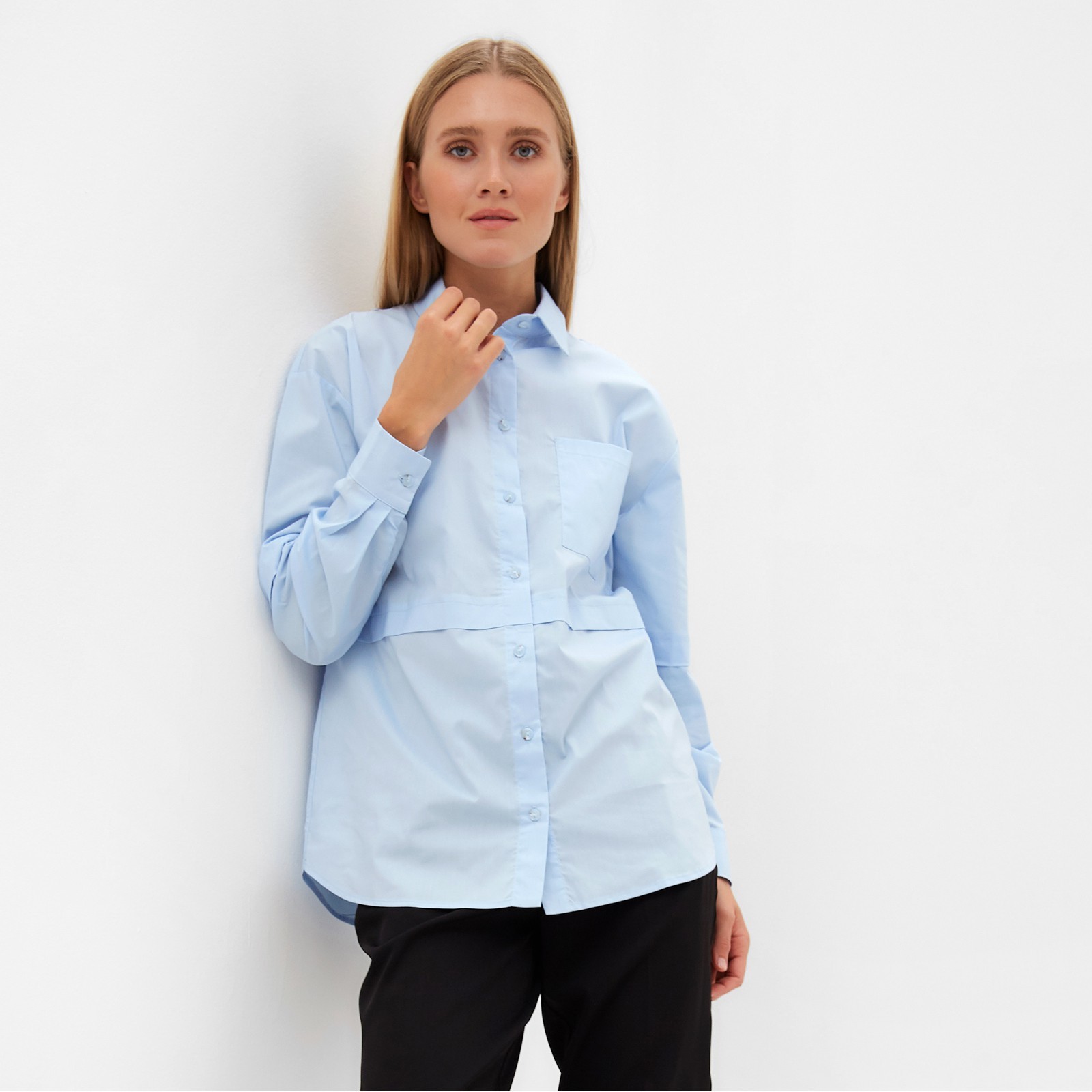 Блуза женская MINAKU 9781738 голубая 50 RU