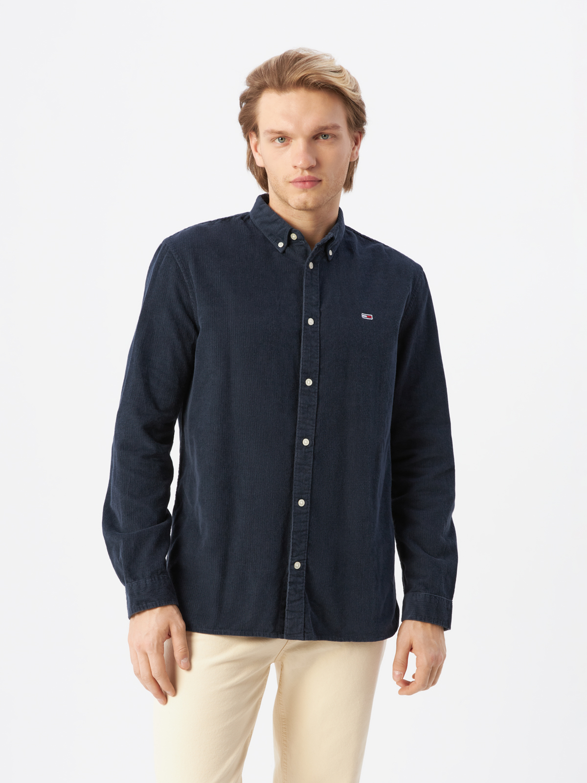 Рубашка мужская Tommy Jeans DM0DM15145C87 синяя, размер S