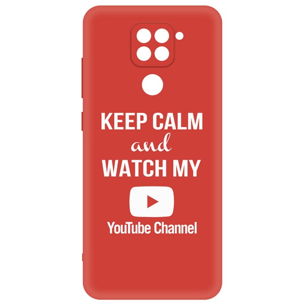 Чехол-накладка Krutoff Silicone Case YouTube для Xiaomi Redmi Note 9 красный