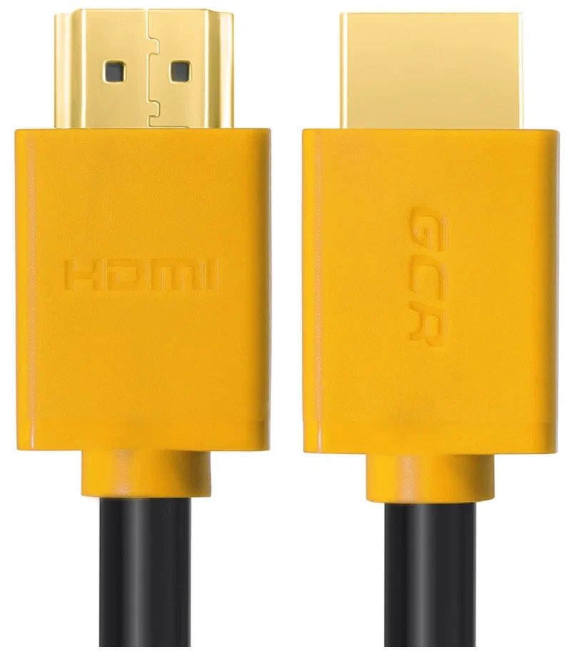 Кабель GCR 1.8 м HDMI 1.4, желтые коннекторы, позолоченные контакты, FullHD
