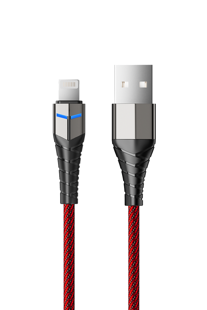 Аксессуар AccesStyle USB - Lightning 1m Red-Black AL24-F100LED