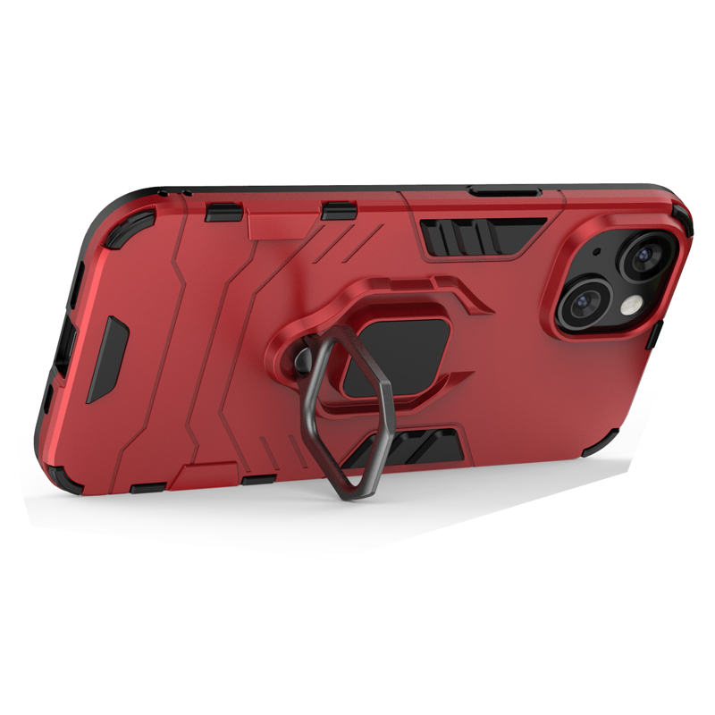 Противоударный чехол с кольцом Black Panther Case для iPhone 14 Max, красный