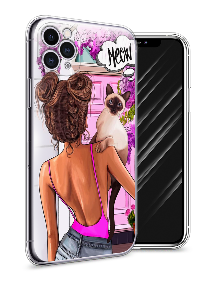 Чехол Awog на Apple iPhone 11 Pro / Айфон 11 Pro "Девушка с кошкой"