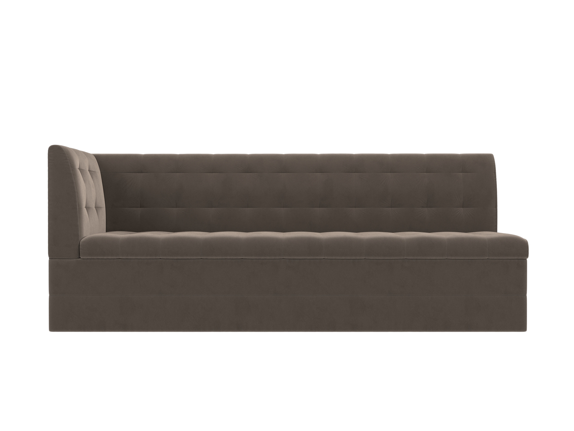 Кухонный угловой диван 4Home Бриз, 181x62x85см, дельфин, коричневый, велюр