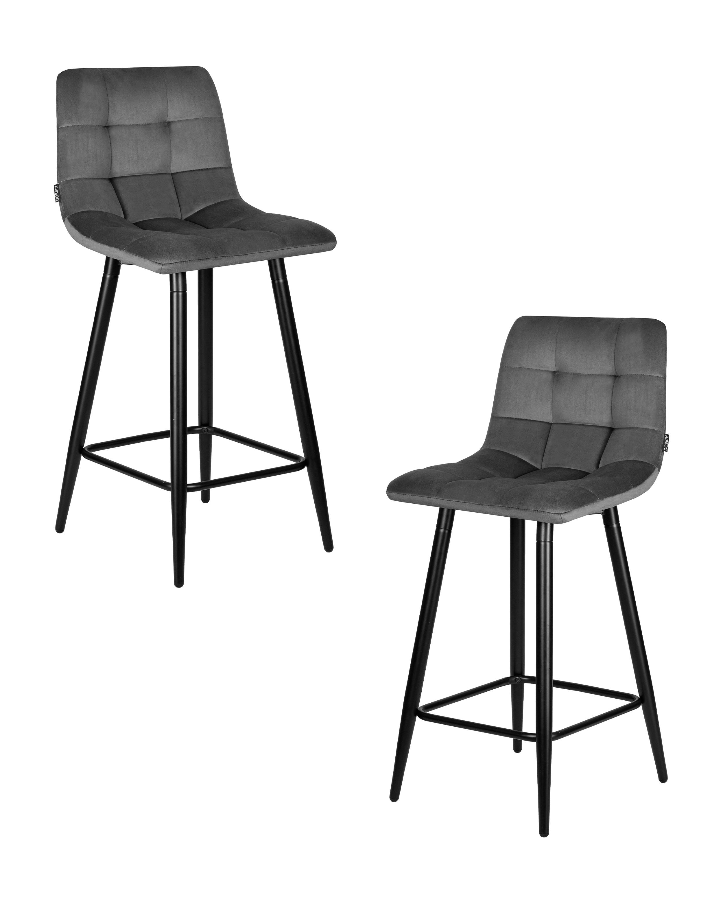 Полубарный стул DOBRIN OLIVIA 2 шт черные ножки;темно-серый