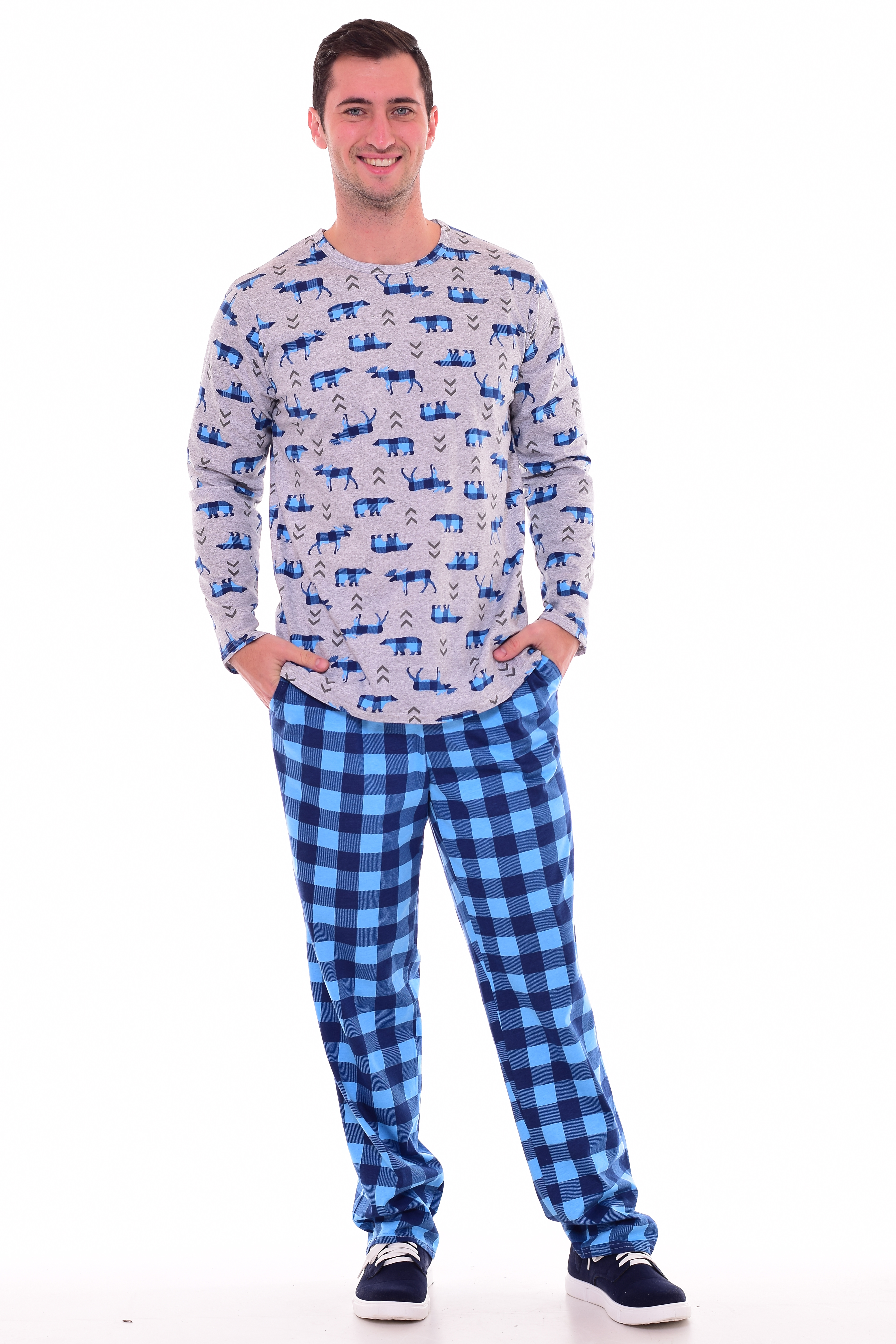 Пижама мужская Новое кимоно 9-147 синяя 60 RU