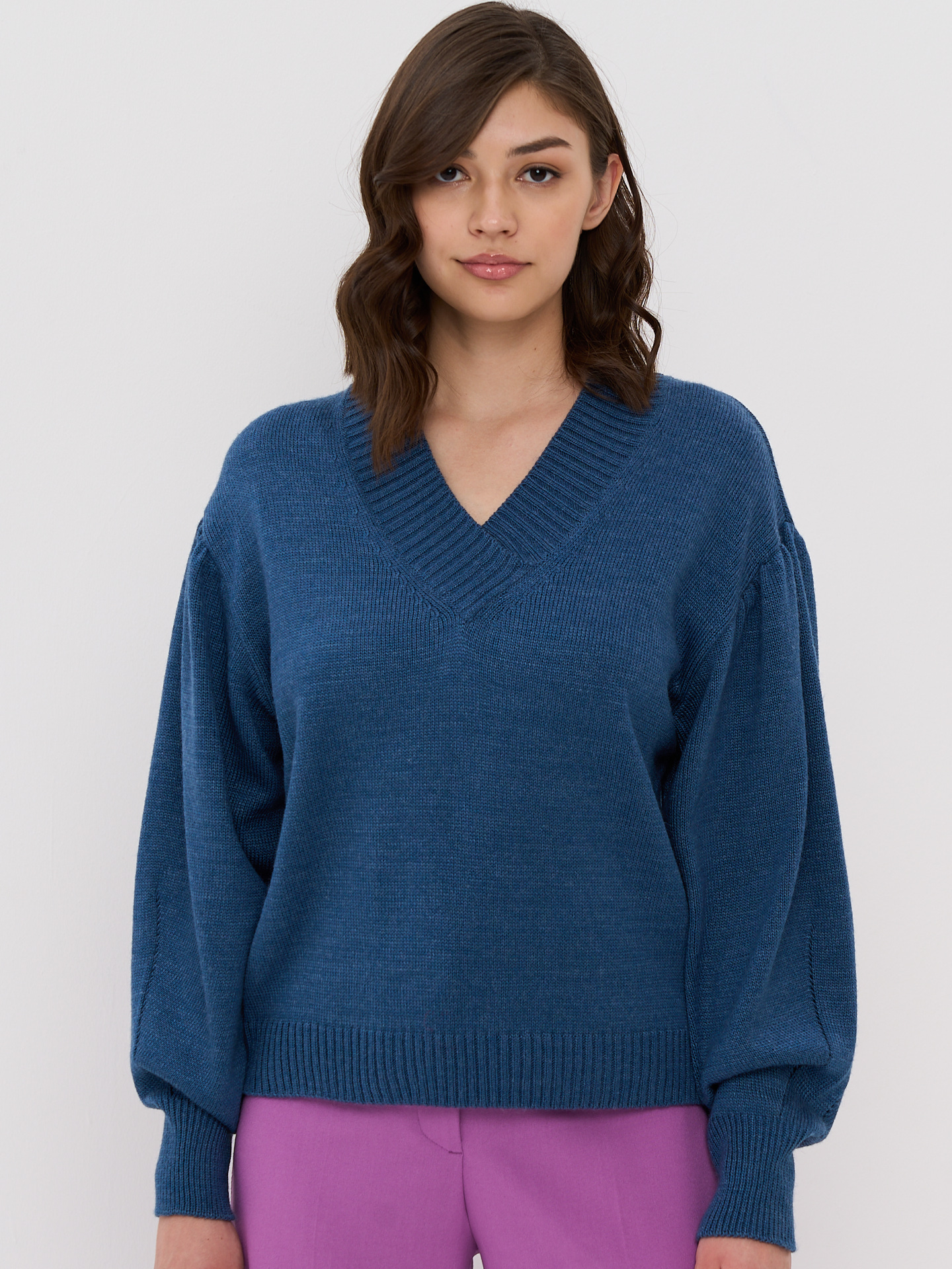 Пуловер женский VAY 5222-41209 синий 48 RU