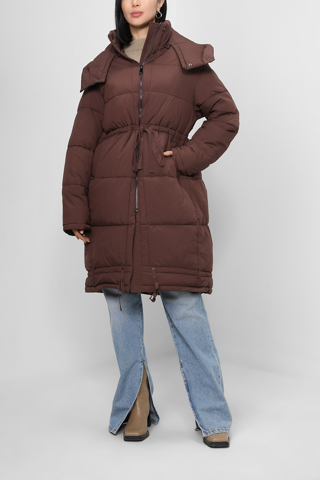 Пальто женское Belucci BL22106201CD-010 коричневое 48 RU