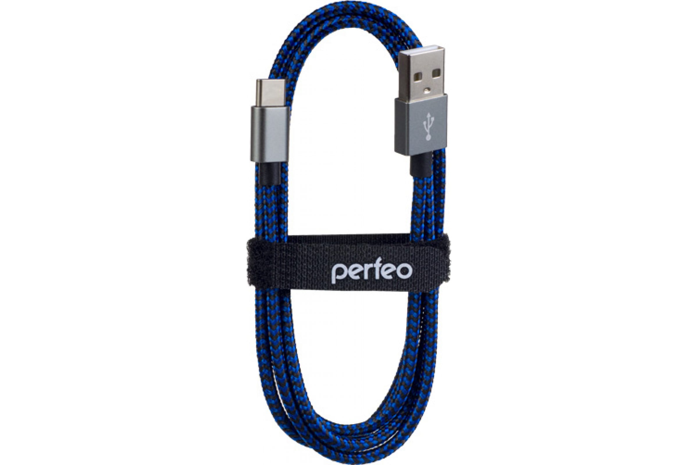 Кабель Perfeo USB2.0 A вилка - USB Type-C вилка, черно-синий, длина 3 м. (U4904)