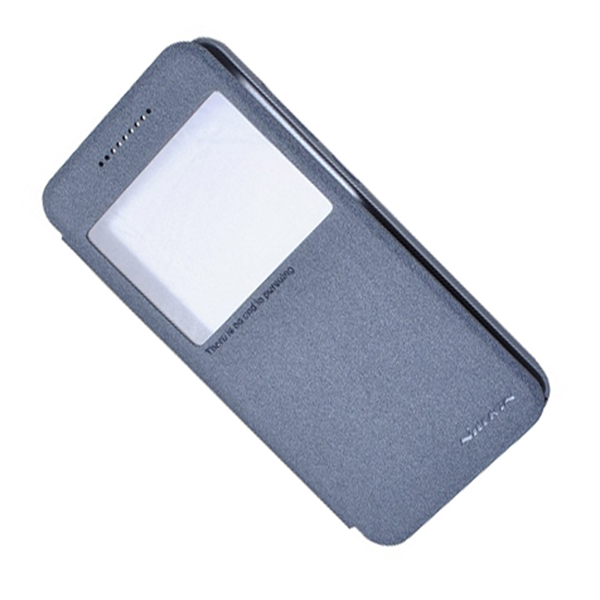 Чехол для HTC One (A9) флип боковой пластик-кожзам с окошком Nillkin Sparkle <серый>