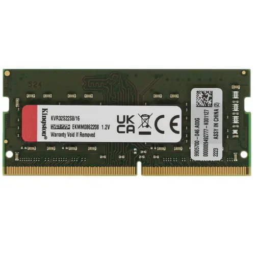 Оперативная память Kingston (KVR32S22S8/16), DDR4 1x16Gb, 3200MHz