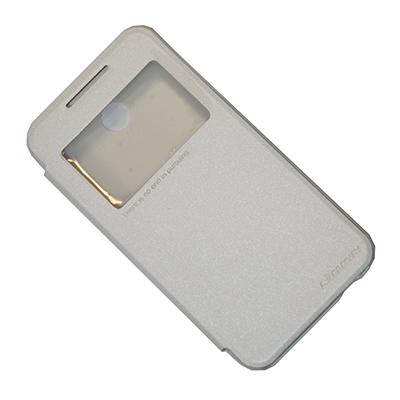 Чехол для HTC Desire 510 флип боковой пластик-кожзам с окошком Nillkin Sparkle <белый>