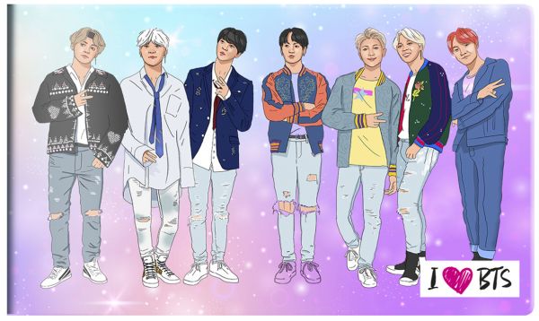 Кардхолдер I love BTS. оф. 1 разноцветный