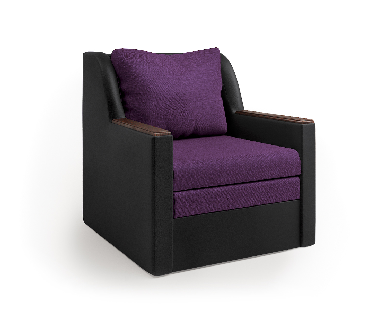 Кресло-кровать Шарм-Дизайн Соло 1006040, черный/фиолетовый/коричневый
