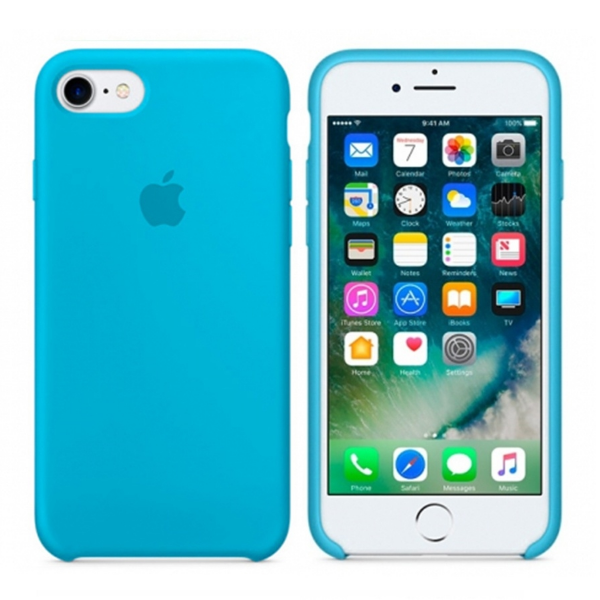 Чехол для iPhone SE (2020) Silicon Сase APL WS голубой