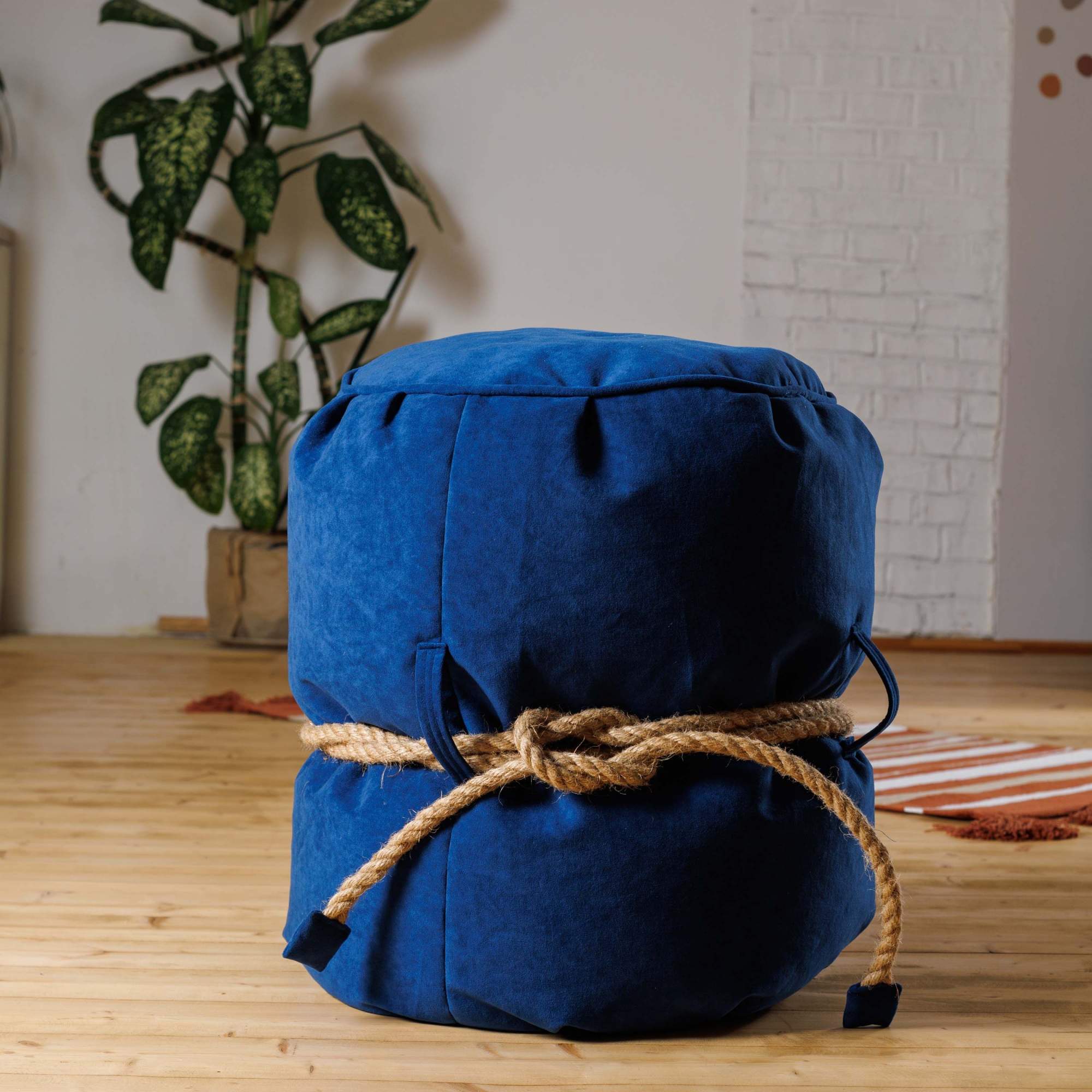 Пуфик бескаркасный Bubble Bag 55 см, синий