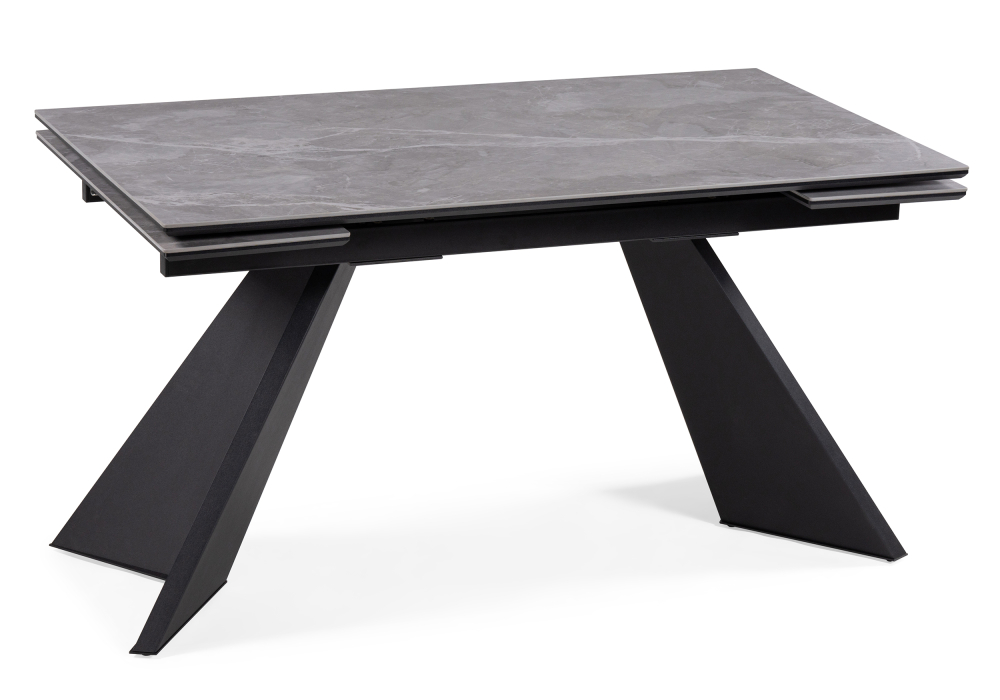 стол кухонный Woodville Ливи, 140х80х78 см, серый мрамор/черный
