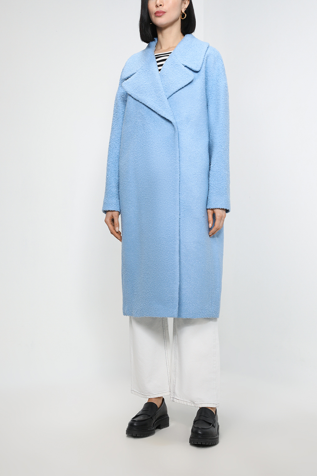 Пальто женское Belucci BL23016118-009 голубое 46 RU