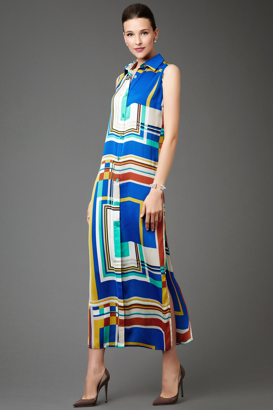 Платье женское Арт-Деко P-840 разноцветное 42 RU