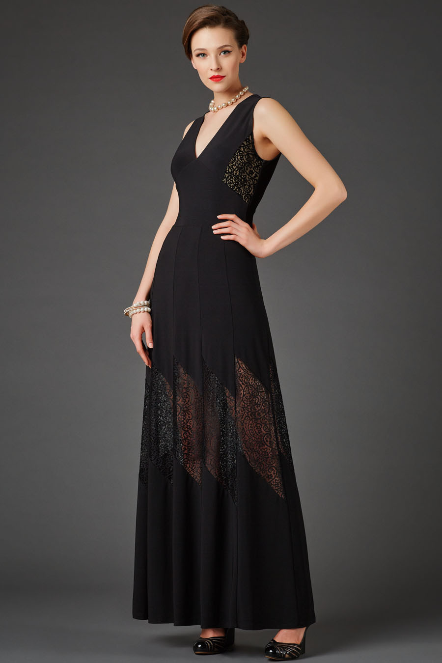 Платье женское Арт-Деко RP-296 черное 48 RU