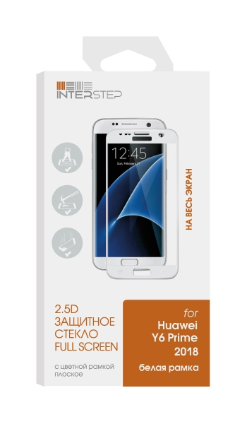 Защитное стекло InterStep для Huawei Y6 Prime (2018) White