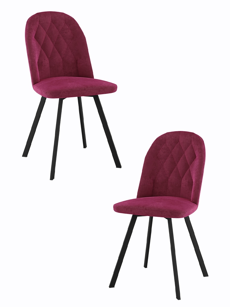 Комплект стульев 2 шт. М-ТРЕЙД Rosa бордовый/черный