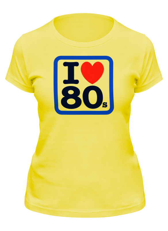 Футболка женская Printio I love 80's желтая XL