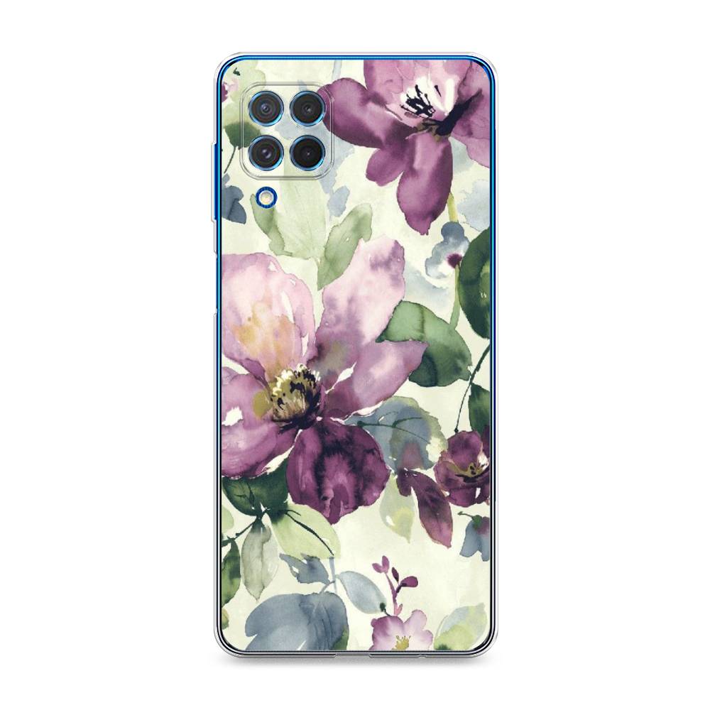 Чехол Awog на Samsung Galaxy M62 / Самсунг M62 "Сиреневые цветы-акварель"