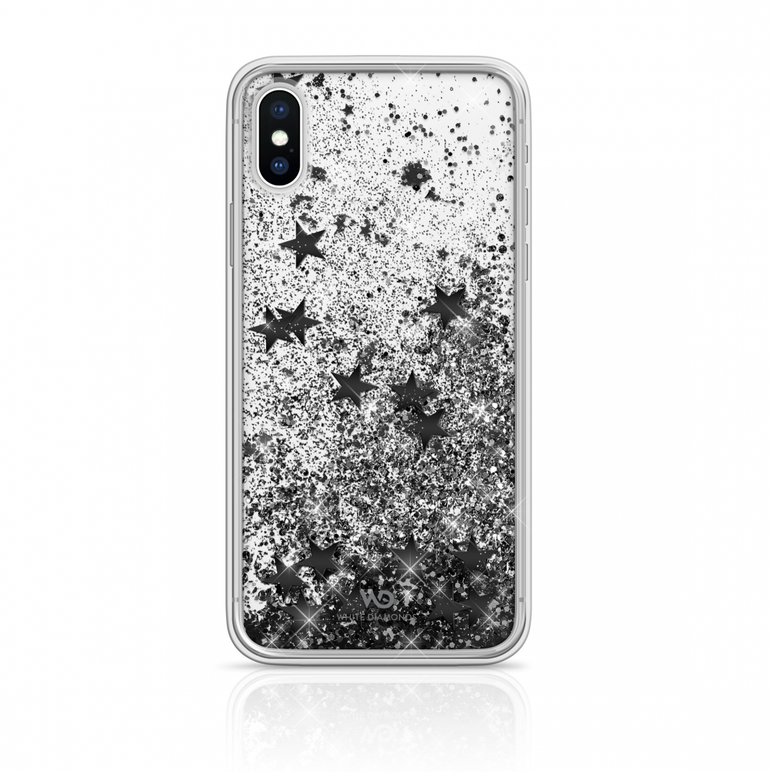 Чехол White Diamonds Sparkle для iPhone XS/X, черные звезды