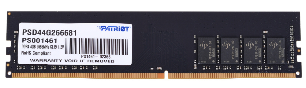 Оперативная память Patriot Signature 4Gb DDR4 2666MHz (PSD44G266681)