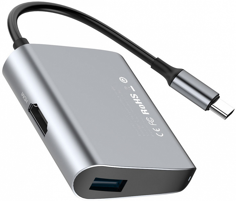 USB-концентратор Baseus Enjoyment series USB-C to HDMI/USB 3,0 CATSX-D0G (Space Gray)