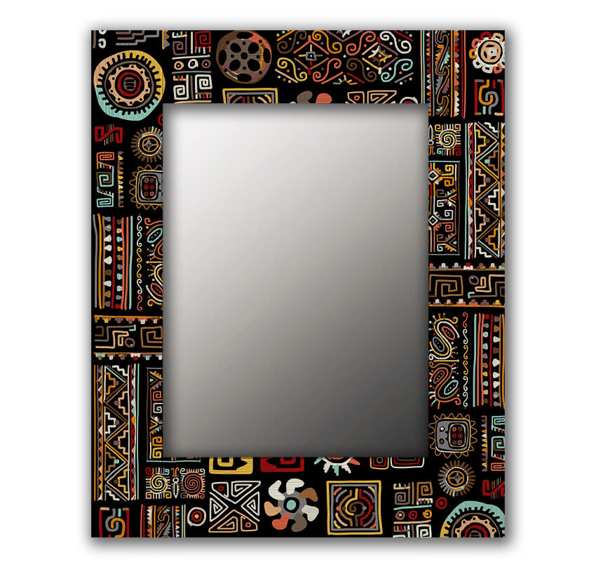 Зеркало настенное Дом Корлеоне Этнический микс 04-0058-75х110 75х110 см, уф печать