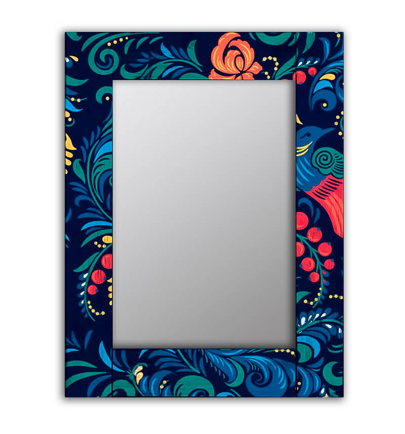Зеркало настенное Дом Корлеоне Синяя Жар-птица 04-0094-80х80 80х80 см, уф печать