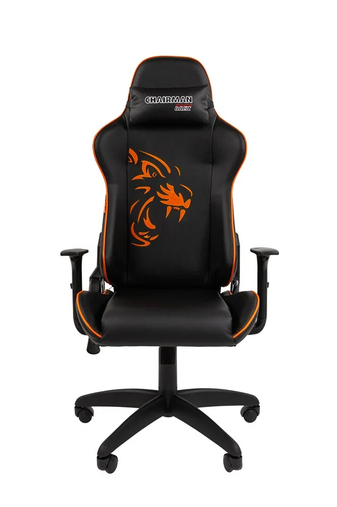 Компьютерное игровое кресло Chairman черный/оранжевый Россия