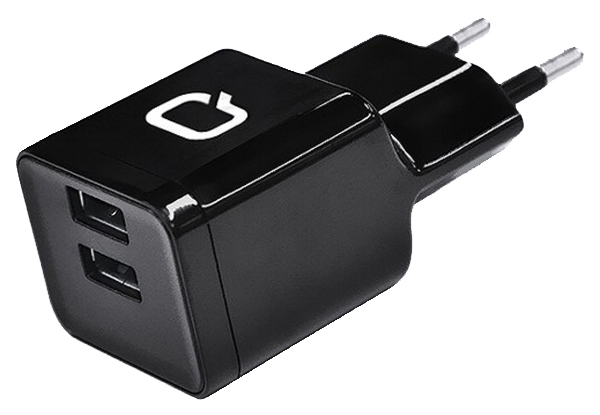 Сетевое зарядное устройство QUMO Energy Charger, 2 USB, 2,1 A, (5) black
