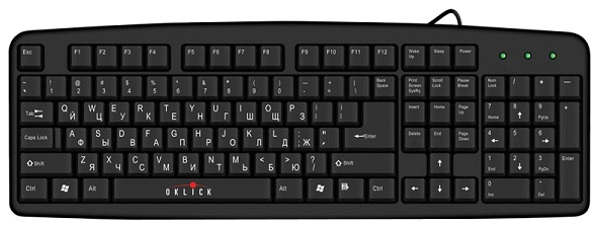 Проводная клавиатура OKLICK 100M Black