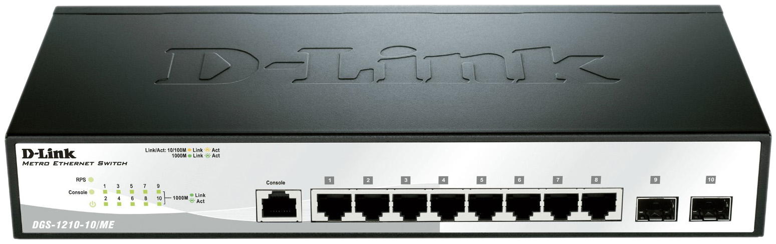 Коммутатор D-Link Metro Ethernet DGS-1210-10/ME/A1A Grey/Black