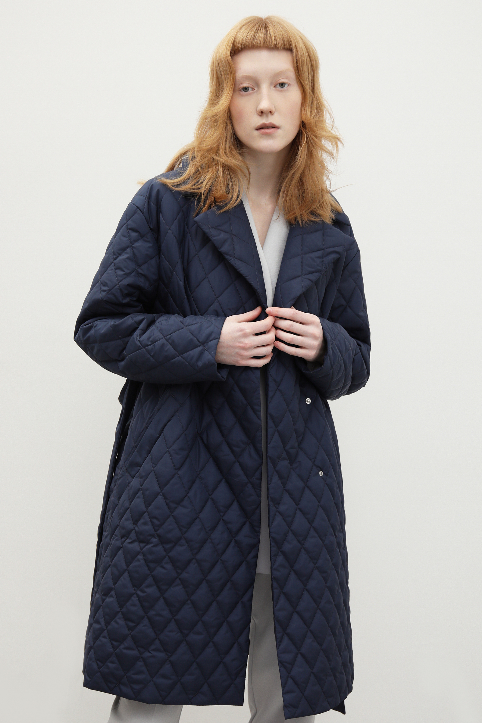 Пальто женское Finn Flare FBD11008 синее XL