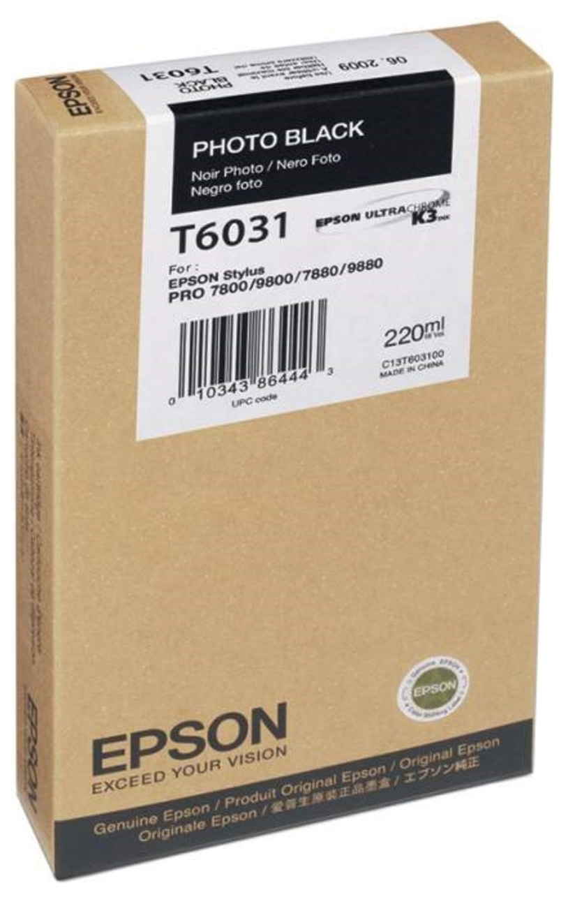 Картридж для струйного принтера Epson C13T603100, черный, оригинал